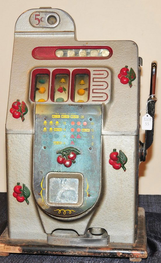 1946 Mills 5 Cent Black Cherry Slot Machine