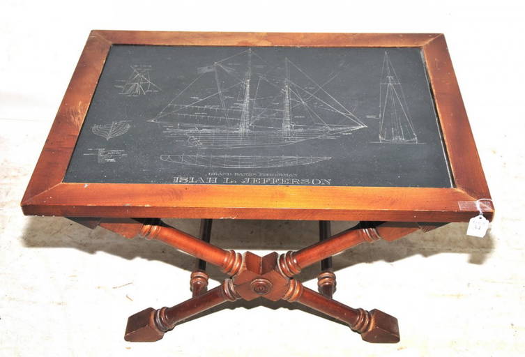 Isaiah Jefferson Slate Top Ships Table 28x20