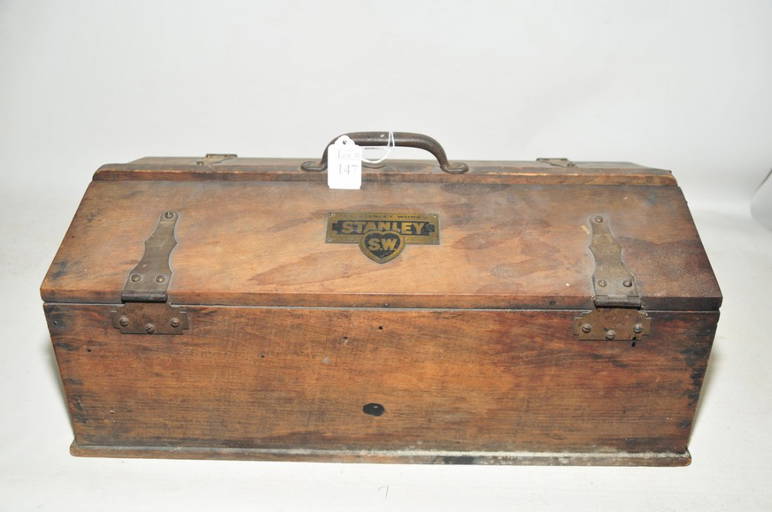 Stanley Works Old Wooden Tool Box With