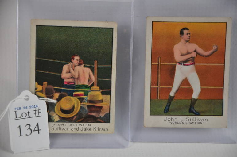 Two 1910 John L. Sullivan Boxing Cards