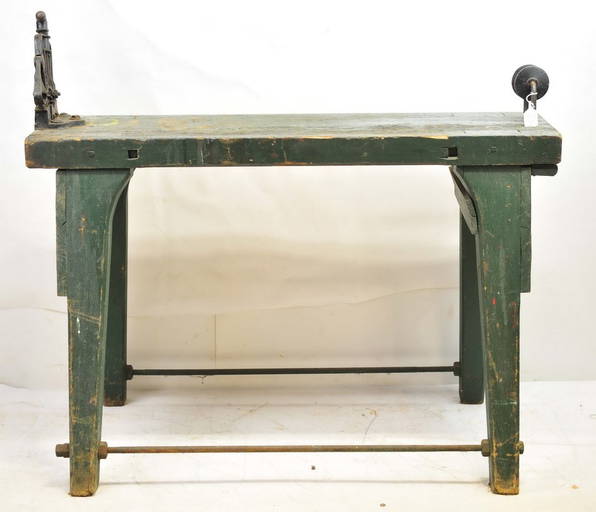 Antique Wooden Work Bench Heavy Duty