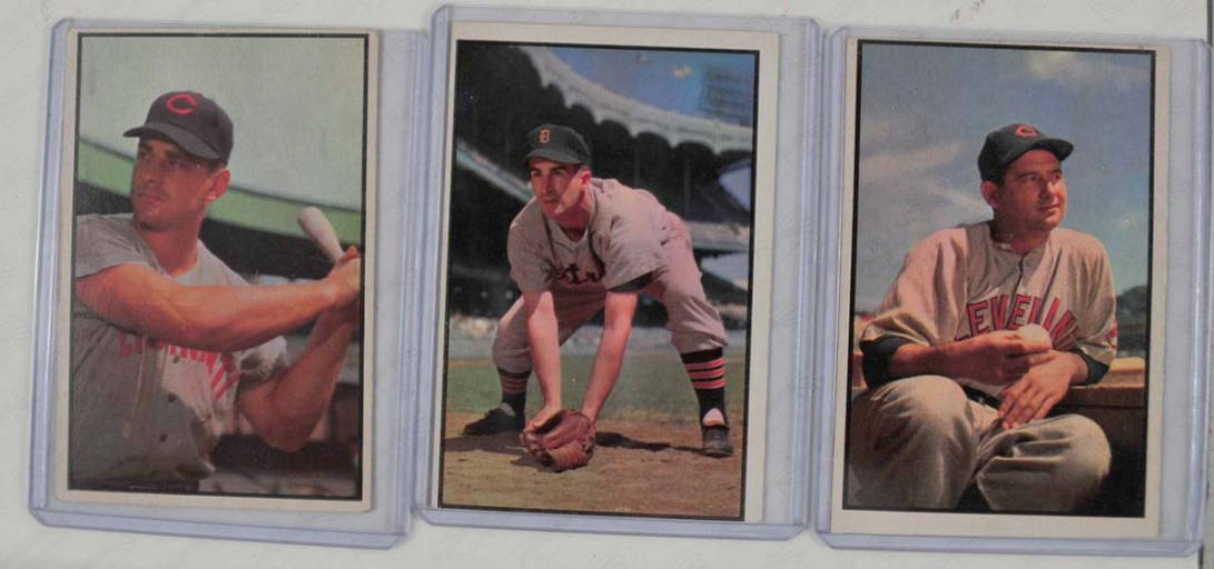 Three 1953 Bowman Color Baseball Cards