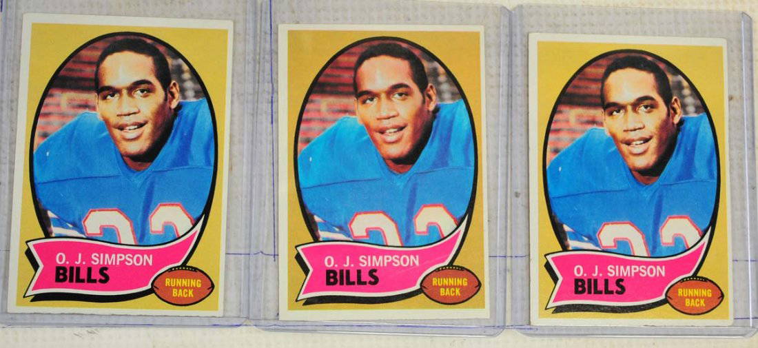 6 1970 Topps Football Oj Simpson Rookie Cards