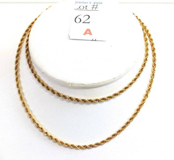 14kt. Gold Rope Chain 13 Grams