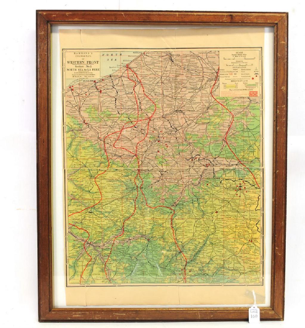 Wwi 1918 Original Western Front Map Europe