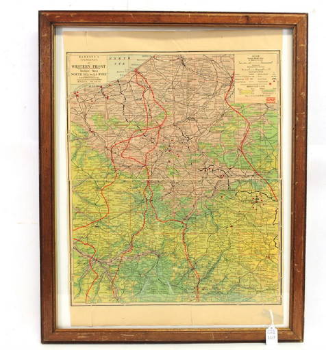 Wwi 1918 Original Western Front Map Europe
