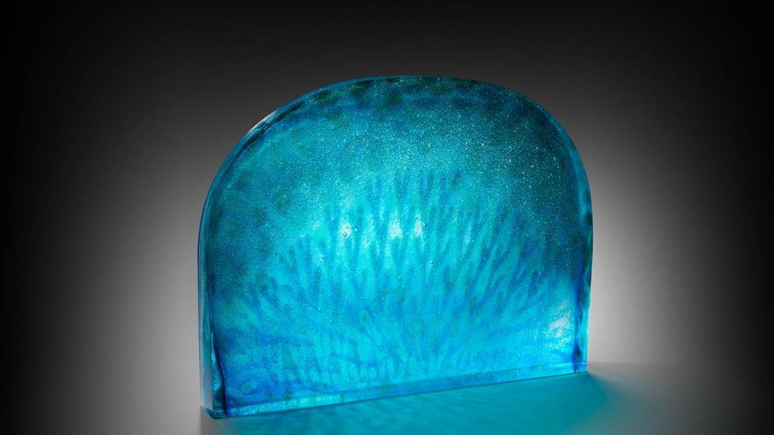 Emma Varga Seascapes Blue Coral Art Glass Habatat