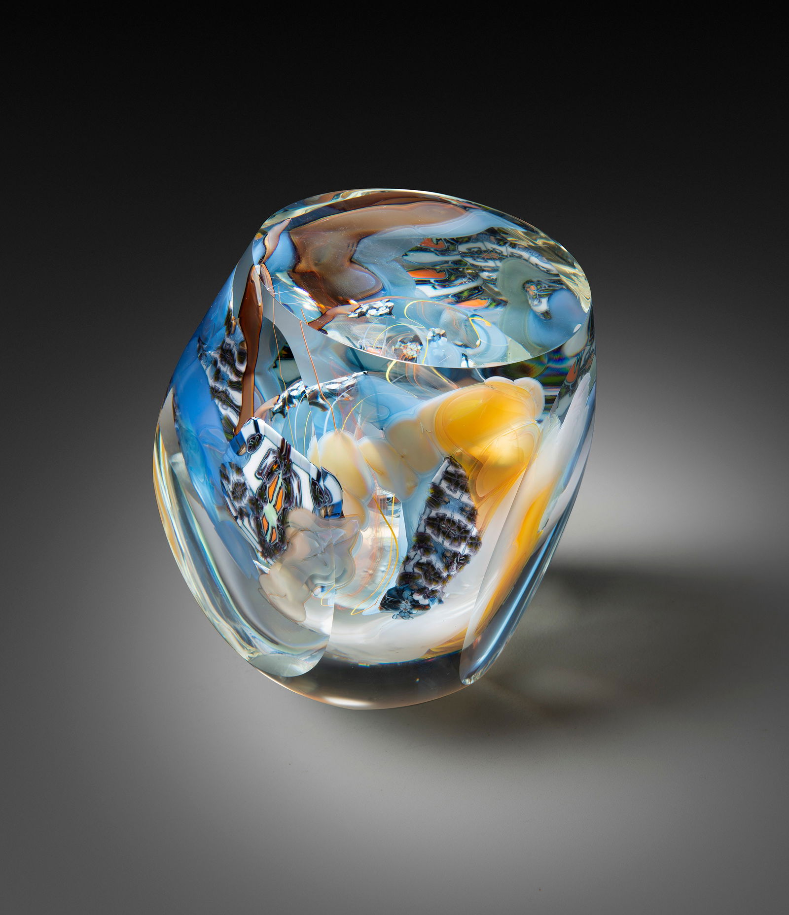 Richard Ritter Murrini Sculpture Art Glass Colroful Auction