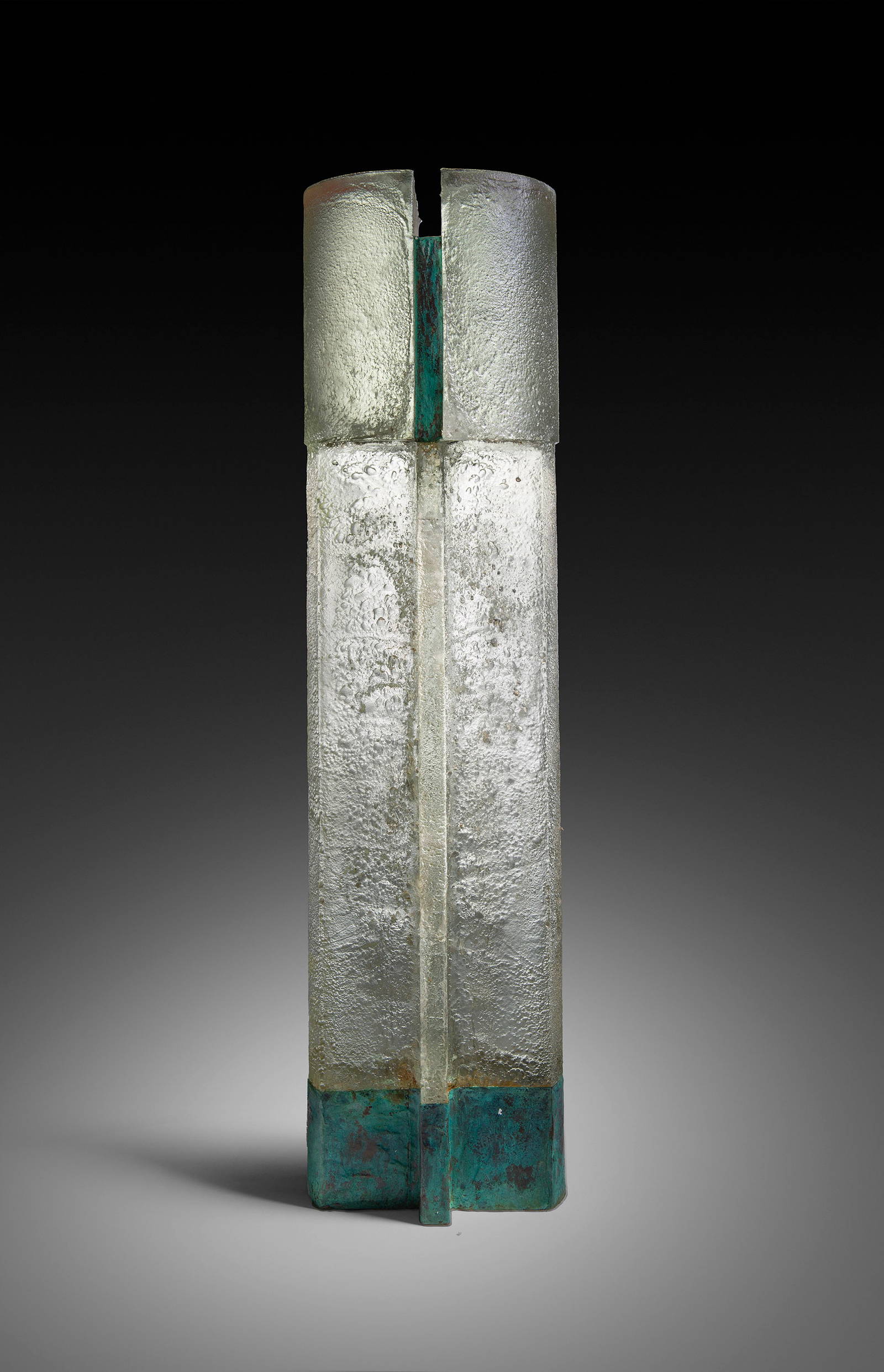 Howard Ben Tre Column Glass Sculpture Large Auction
