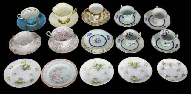 Collection Of Antique Porcelain Cups & Saucers