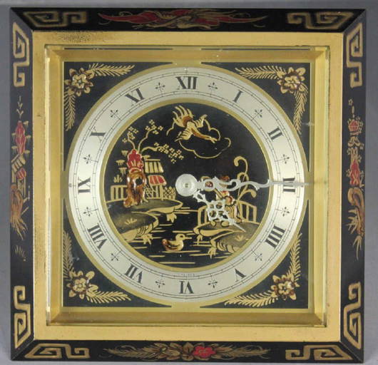 Small Handpainted Asian Style Mantle Clock