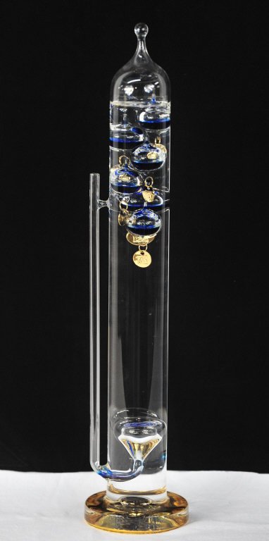 Glass Thermometer Barometer with Floating Baubles