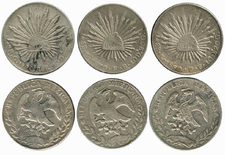 1858 Go Pf Mexico Silver 8 Reales Cap & Rays Au Details