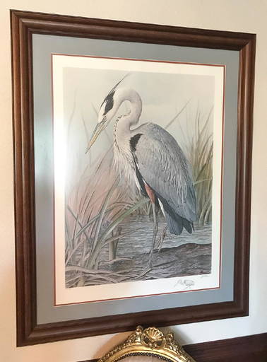 Basil Ede, Original Print Of Great Blue Heron
