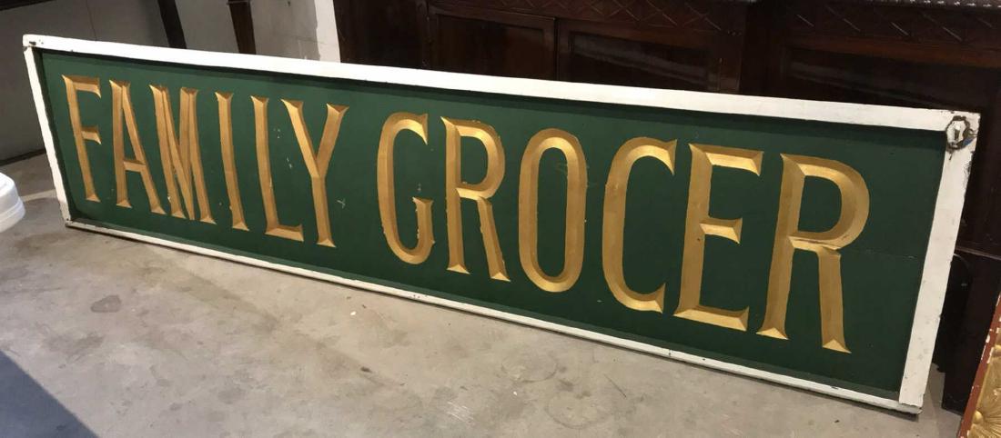 Vintage Family Grocer Sign. - Apr 27, 2019 | J. Garrett Auctioneers in TX