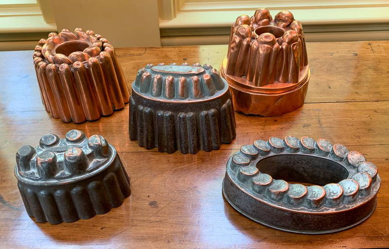 5 Swedish Copper Cake Molds.