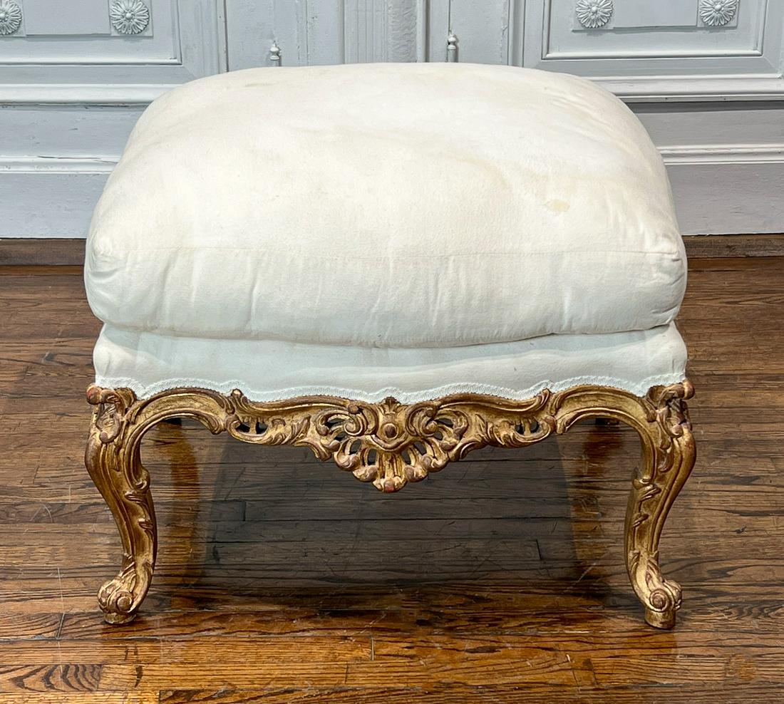 Rococo Style Giltwood Ottoman Auction