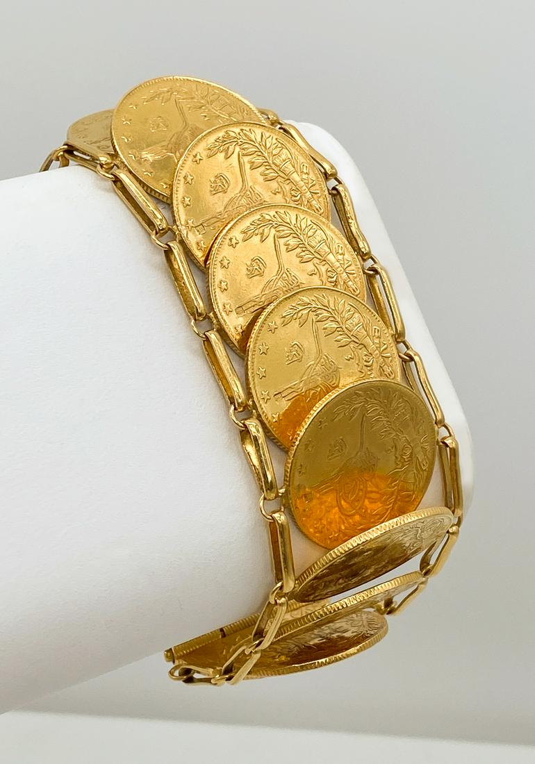 21k Gold Rashadi Coin Bracelet