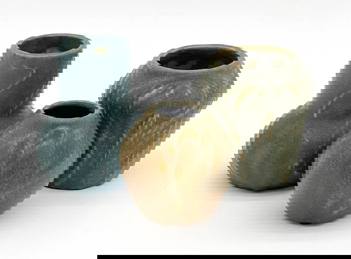 Three Small Van Briggle Art Pottery Vases