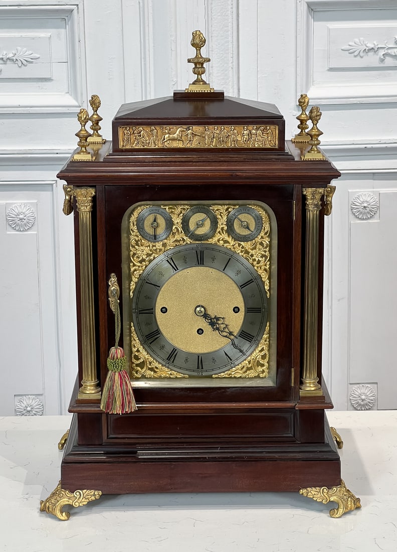 Edwardian Triple Fusee Eight Bell Bracket Clock