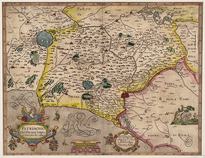 Antique Map Of Italian Papal States Near Rome