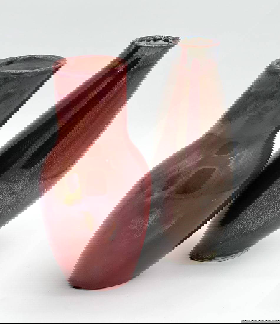 Two Hugh Robertson Dedham Art Pottery Vases Auction