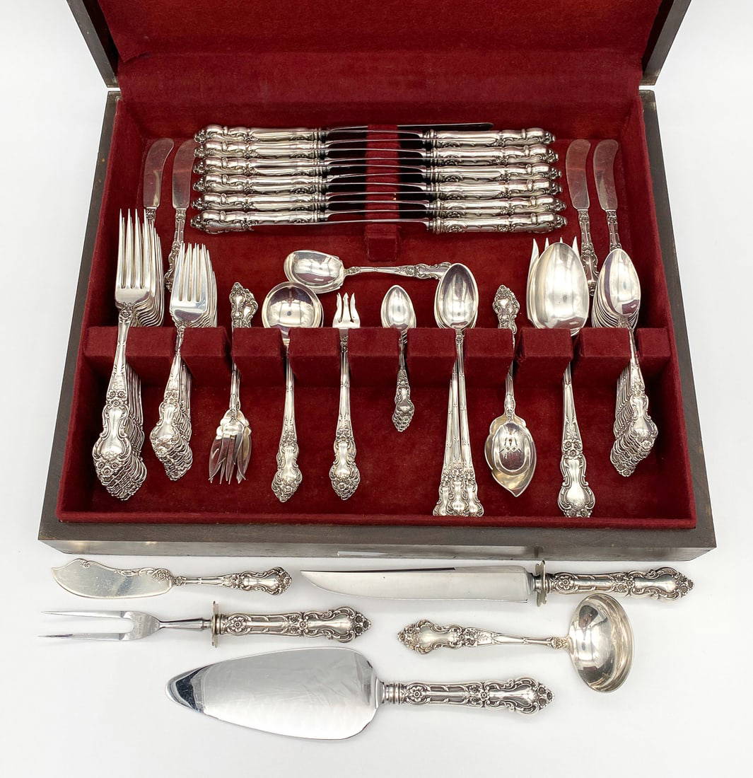 Watson Meadow Rose Sterling Silver Flatware Auction