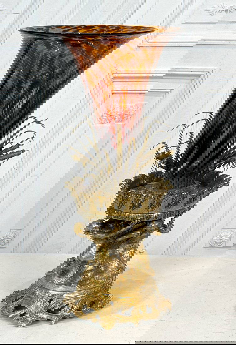 French Gilt Bronze Water Nymph Vase Stand Auction