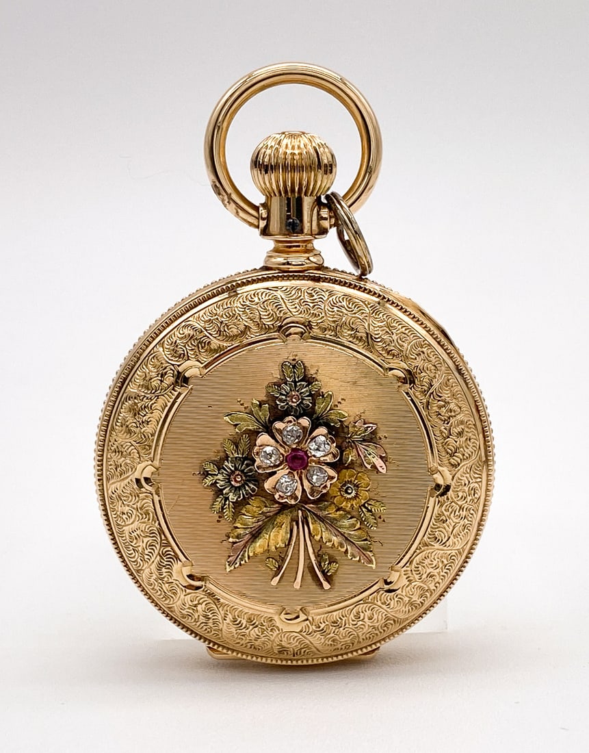 14k Diamond And Ruby Elgin Pocket Watch Auction