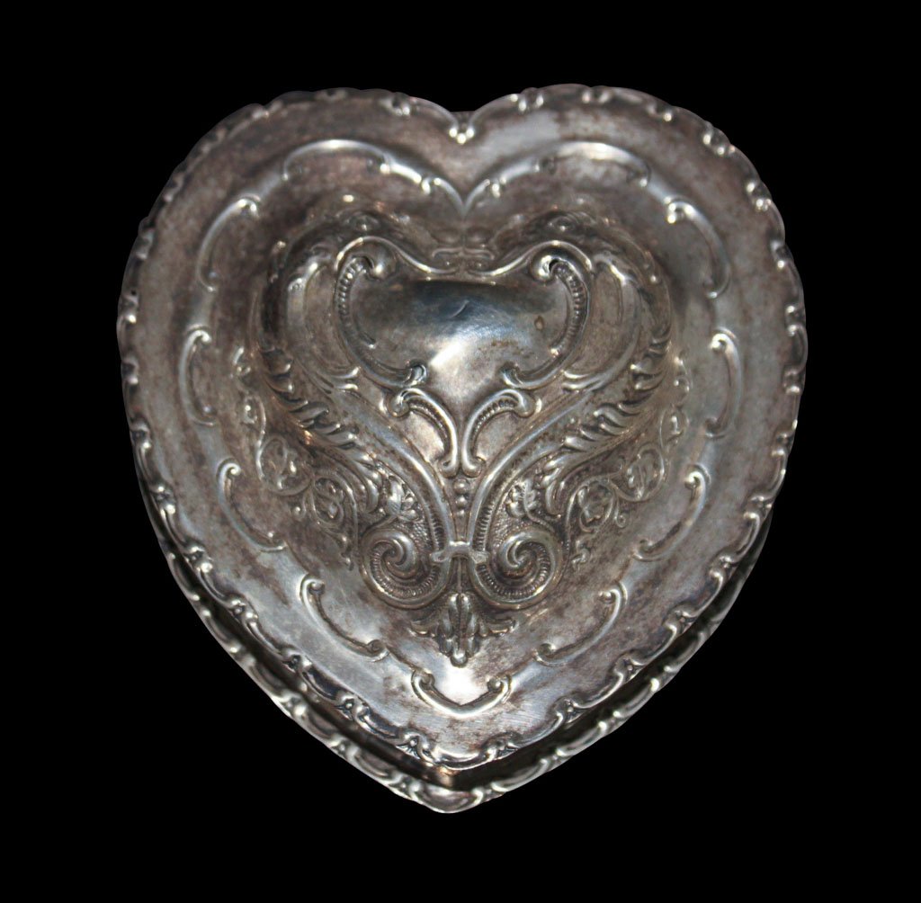 Silver Heart Shaped Box
