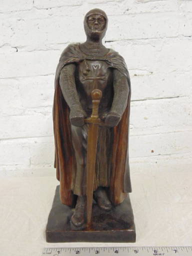 Leon Noel Delagrange Bronze Knight Sculpture