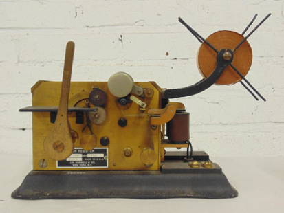 A Telegraph Pen Register With Tape Roll By J.h. Bunnell