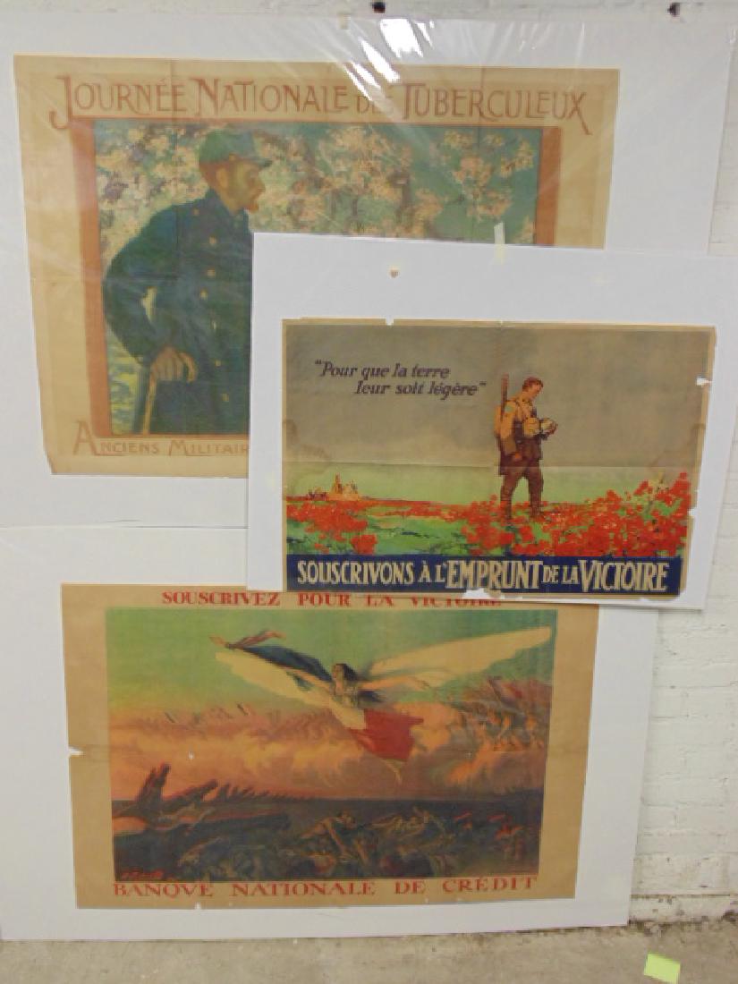 3 French WW1 propaganda posters, "1918 'Pour que la