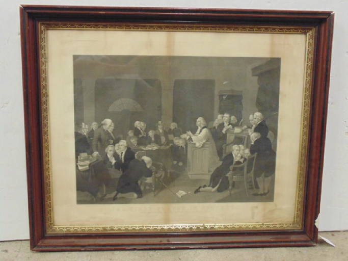 Engraving, "the First Prayer In Congress", Painted By