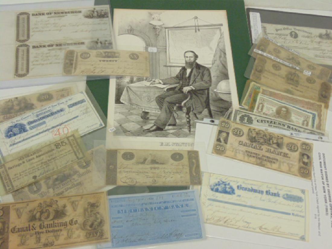 Lot old paper currency, 19th Century bank notes
