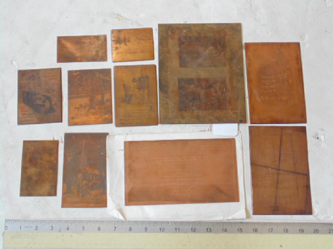 11 Copper Engraving Plates, Various Portraits, Slogans,