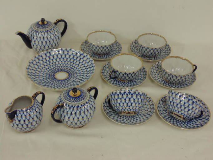 USSR, Russian porcelain tea set, blue & white (#0219) on Oct 08, 2018 ...
