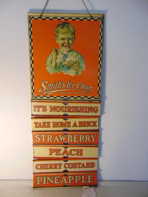 Advertising Sign, "smith's Ice Cream", The Cream Of