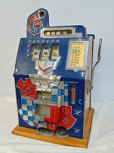 Antique 5 Cent Mills Castle Front Slot Machine
