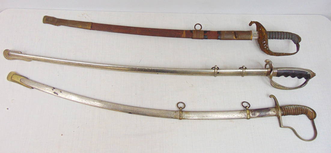 3 swords, Weyersberg & Stamm Solingen sword with scabbard, has missing ...