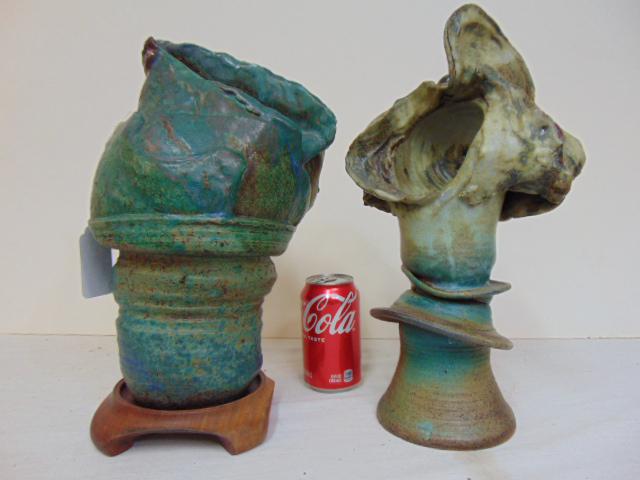 Two Ceramic Sculptures By Thom Phillips, Art Pottery, Terra Cotta In ...