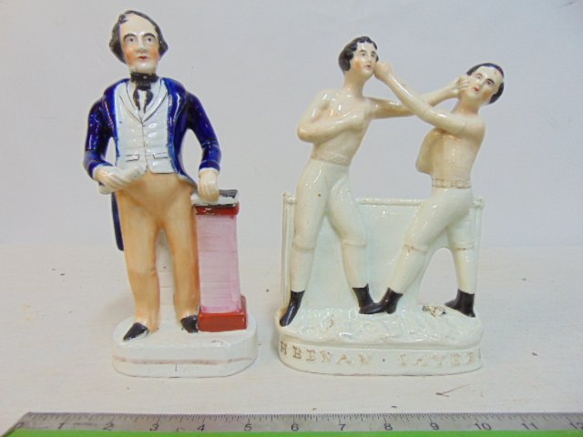 2 Staffordshire Figurines, Heenan & Sayers(rare) Boxing Figure & Sir ...
