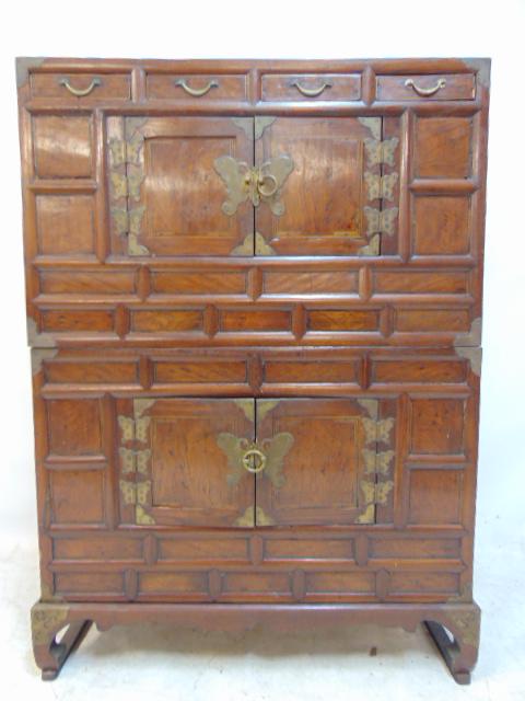 Korean Tansu Chest, 2 Sections On Base, Chest Has Various Drawers ...