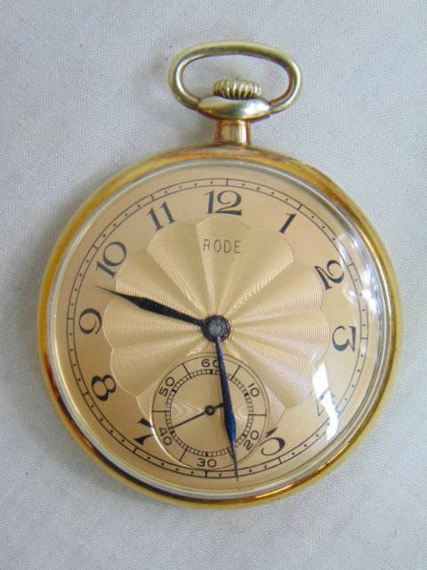 14k Art Deco Pocket Watch By Rode, Serial 874779, In Good Working ...