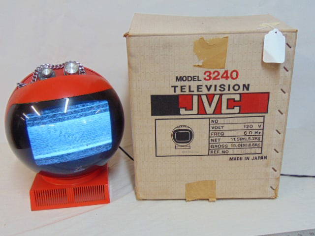 Jvc Vintage Ball Television Model 3240 In Orange, With Original Box ...