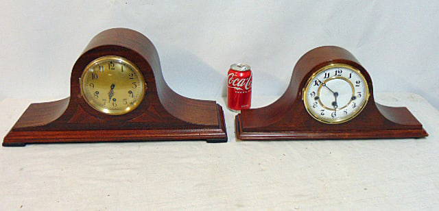 2 Domed Mantel Clock Mahogany Cases Seth Thomas Larger Clock Is Missing Hand