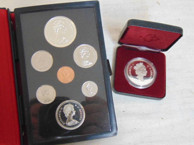 2 Canadian Silver Proof Sets, Royal Canadian Mint 1974 Proof Set & 1990 ...