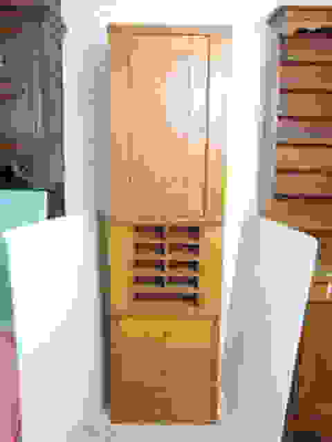 Country Pine Chimney Cupboard With Three Drawers In Base, Cubby Holes ...