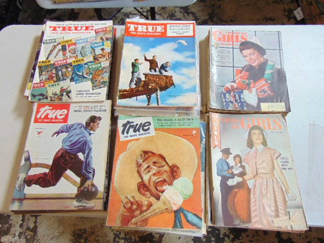 Large Lot Vintage Magazines, "true, The Man's Magazine" & "calling All ...