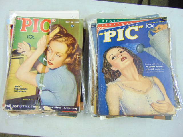 Large Lot Vintage "pic" Magazines, 1930's & 40's Auction